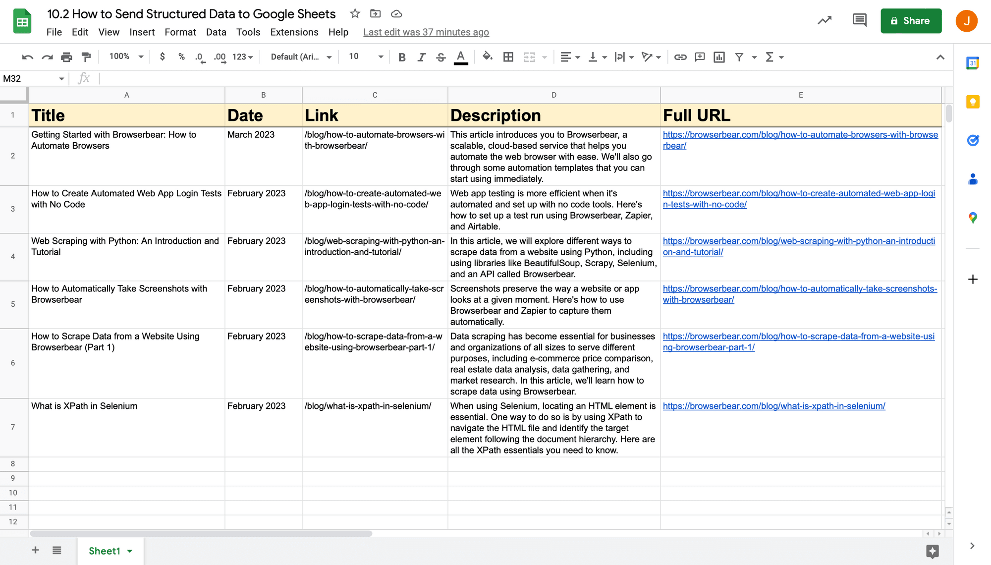 How to Automatically Scrape Structured Data and Save to Google Sheets