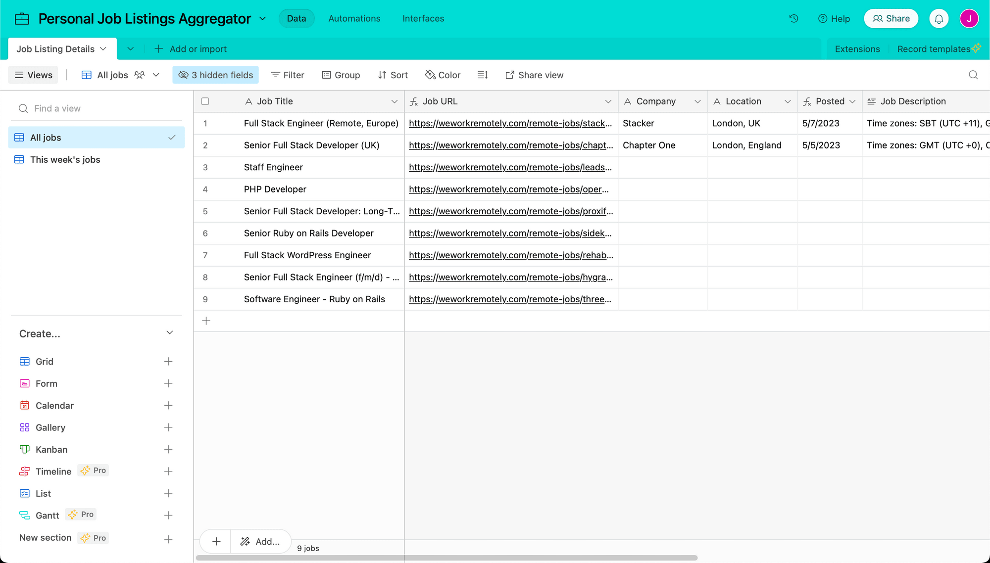 How to Build a Personal Job Listings Aggregator (No Code)