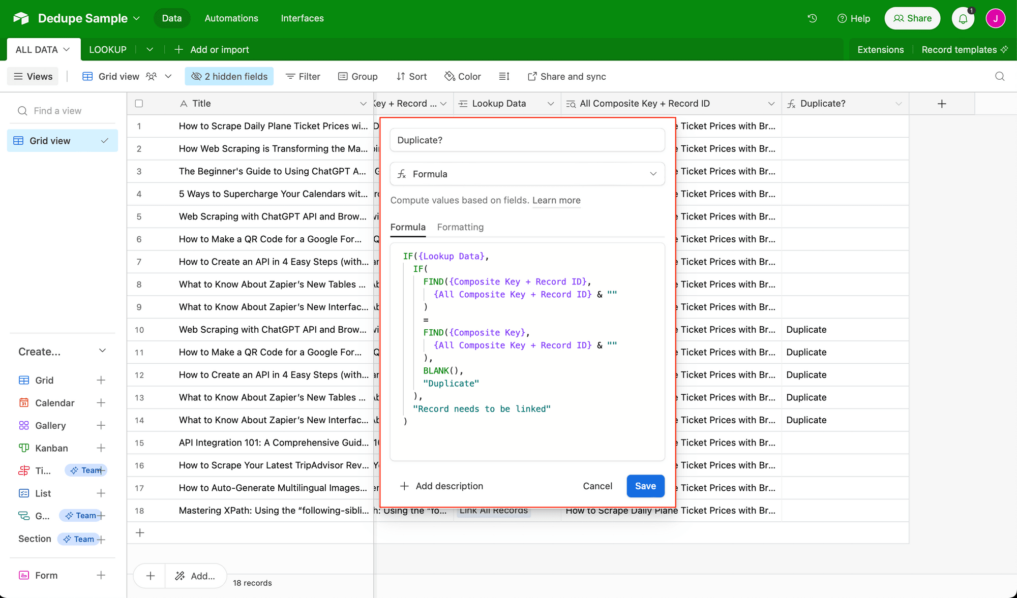 How To Automatically Delete Duplicate Records In Airtable Part 1 2169