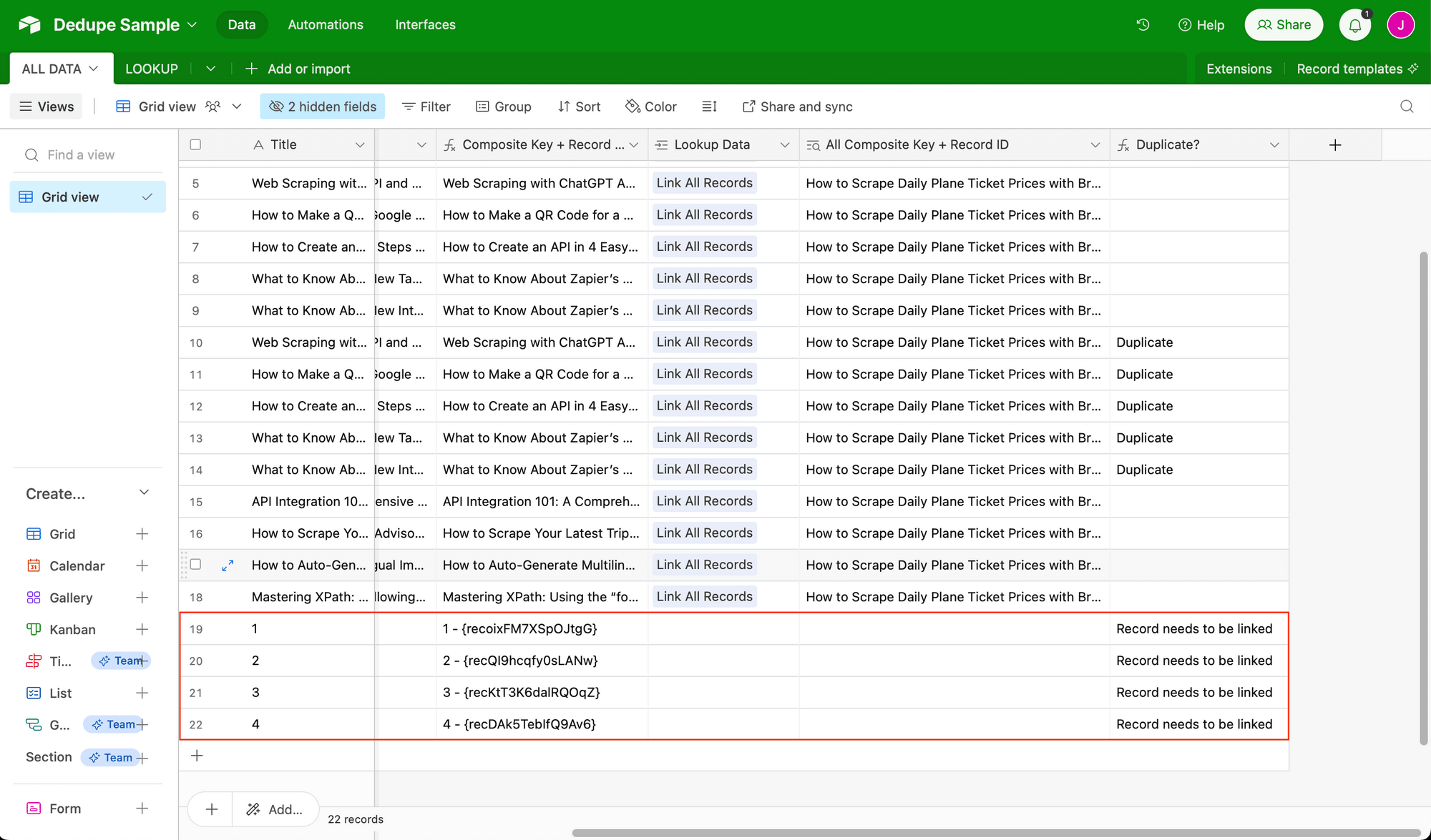 How To Automatically Delete Duplicate Records In Airtable Part 1 5097